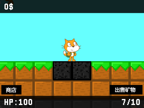 挖矿喵-中文版 -奋力编程的BF-侯老师编程网站(codinghou.cn) - Scratch编程教程与创作社区