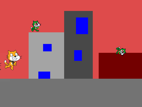 追逐战（还在更）(4.0)-晨晨-侯老师编程网站(codinghou.cn) - Scratch编程教程与创作社区