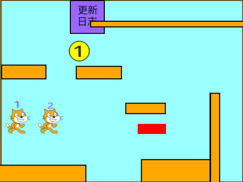 双人小猫跑酷4.0版本-豆豆鸽-侯老师编程网站(codinghou.cn) - Scratch编程教程与创作社区